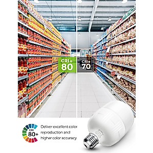 LOHAS Super Bright Light Bulbs, 250-300W Equivalent 3400LM E26 Garage LED Bulb, 5000K Daylight 30 Watt High Lumen LED Bulb w/E39 Adapter for Commercial Warehouse Workshop Factory Backyard Barn, 2 Pack