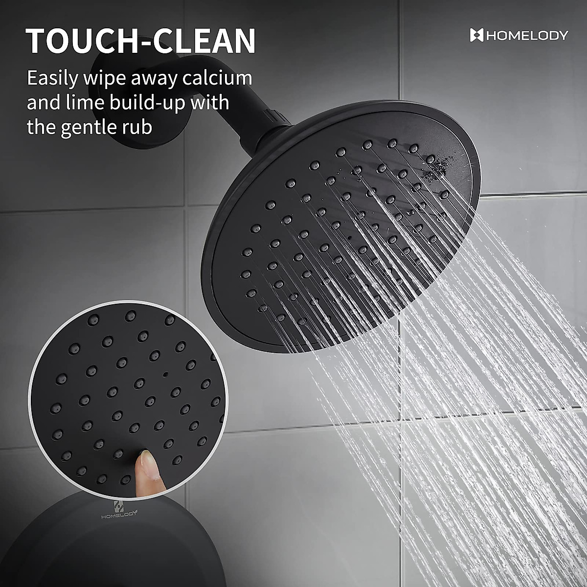 HOMELODY Shower System Black Shower Faucet Set (Valve Included) 6-Inch Shower Faucet & Bathtub Faucet with Diverter, Tub and Shower Faucet Combo, Shower Faucets Sets Complete, Matte Black