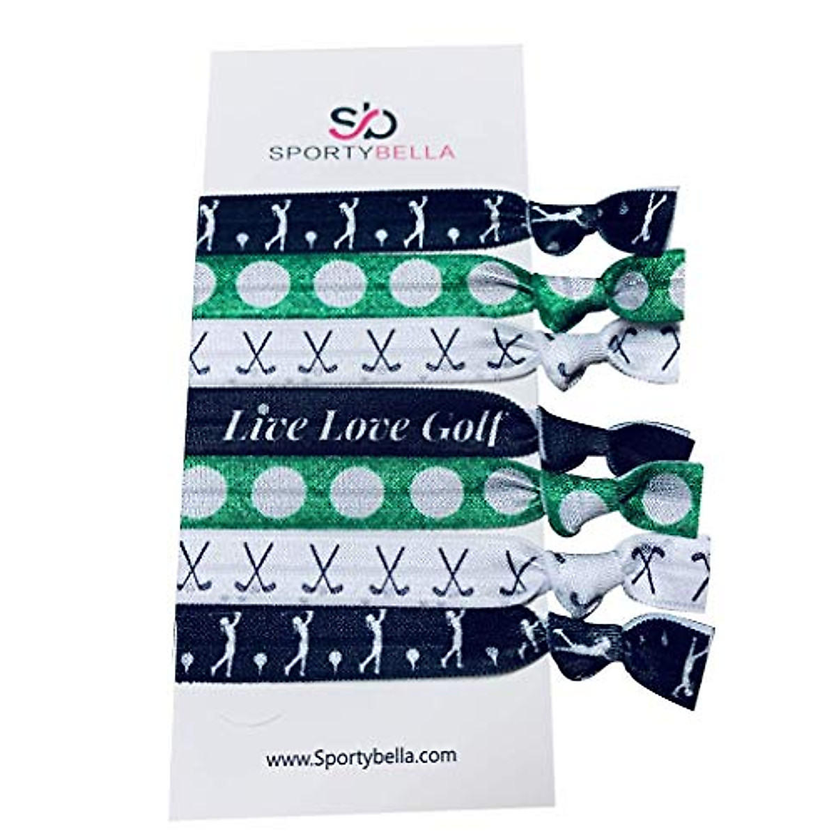 Golf Hair Accessories, Girls Golf Hair Ties, No Crease Golf Hair Elastics Set, Gift for Female Golfers