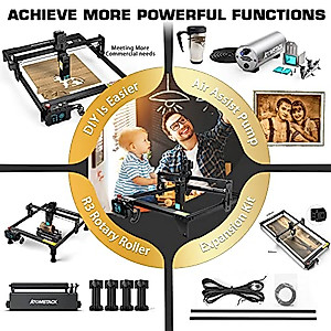 ATOMSTACK A5 Pro Commercial Laser Engraver, 40W Laser Engraving Machine with 5.5W Fixed-Focus Diode Compressed Spot & CNC Laser Cutter with 410X400mm Working Space for Metal, Wood, Acrylic, Leather