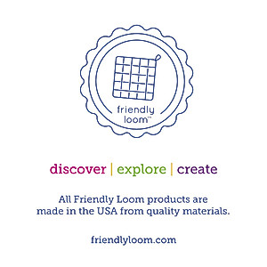 Friendly Loom Potholder 7" Traditional Size Green Potholder Plus Loom Kit with Rainbow Color Cotton Loops Make 6 Potholders, Weaving Crafts for Kids & Adults, Made in The USA by Harrisville Designs