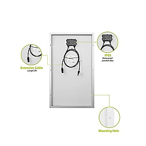 Newpowa 75W(Watt) Solar Panel Monocrystalline12V High Efficiency PV Module High-Efficiency Battery Maintainer Power for Battery Charging of Boat RV Camper SUV and Other Off-Grid Applications
