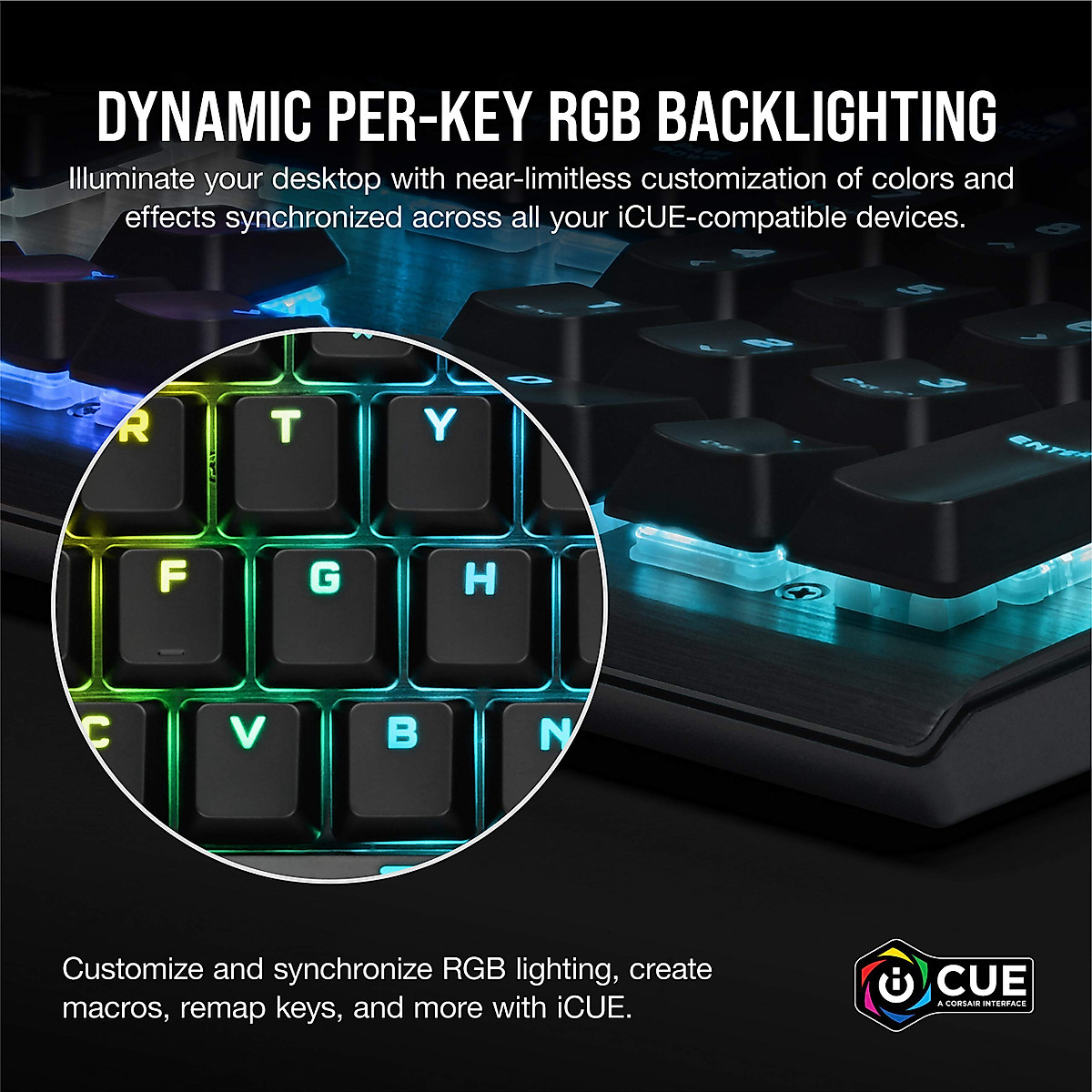 Corsair K60 RGB Pro Low Profile Mechanical Gaming Keyboard - Cherry MX Low Profile Speed Mechanical Keyswitches – Slim and Streamlined Durable Aluminum Frame - RGB Backlighting (Renewed)