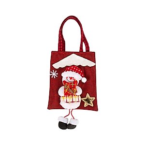 Christmas Goodie Treat Candy Bags, Christmas Treat Gift Bag Cloth Reusable Christmas Apple Bag for Children Best for Wedding Holiday New Year Holiday Gift (A02)