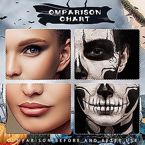 Black White Face Painting Kit: Halloween Body Makeup Special Effects Set for Adult - Professional SFX Makeup Clown Zombie Vampire Skeleton Cosplay