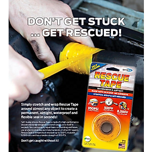 Rescue Tape, Self-Fusing Silicone Tape, Emergency Plumbing Pipe & Radiator Hose Repair, Electrical Insulation, 1" Width x 36' Length x 0.02" Thick, Black