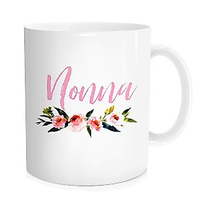 Hasdon-Hill Floral Nonna Coffee Mug, Mother's Day Gift for Italian Grandma, 11 oz White