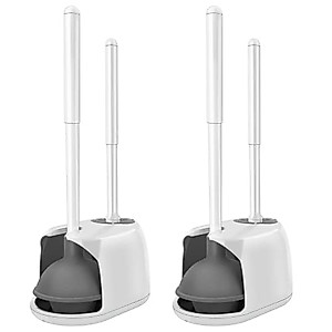 SetSail Toilet Brush and Plunger Set for Bathroom Cleaning 2 Pack Heavy Duty Toilet Bowl Brush and Plunger Deeply Cleaning Toilet Brush Hidden