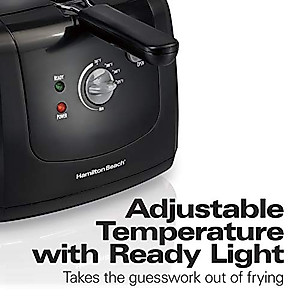 Hamilton Beach Electric Deep Fryer, Cool Touch Sides Easy to Clean Nonstick Basket, 8 Cups / 2 Liters Oil Capacity, Black