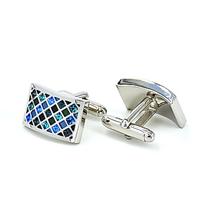 Mr.Van Elegant Swarovski Crystal Cufflinks Blue Glimmering Cuff Links Set Wedding Christmas Gifts for Him