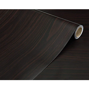 REDODECO Dark Brown Maple Wood Grain Adhesive Paper Peel and Stick Shelf Liners Wallpaper Cabinet Door Wardrobe Imitation Wood Thick Wall Stickers 15.8inch by 98inch