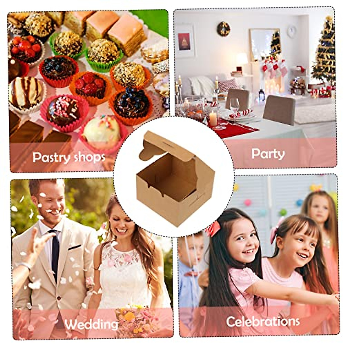 MUSISALY 30pcs Packaging Boxes Cake Box Christmas Dessert Cake Window Box Macaron Container Lip Gloss Container Mini Paper Cups Mini Cake Boxes Baking Cake Box Pastry Packaging Box Biscuit