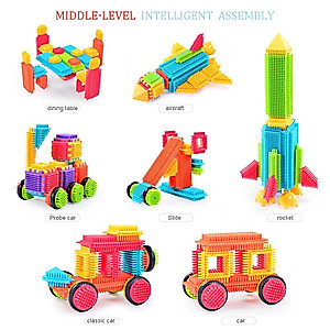 Teytoy 100 Pcs Bristle Shape Building Blocks Toy Set for toddlers Kids