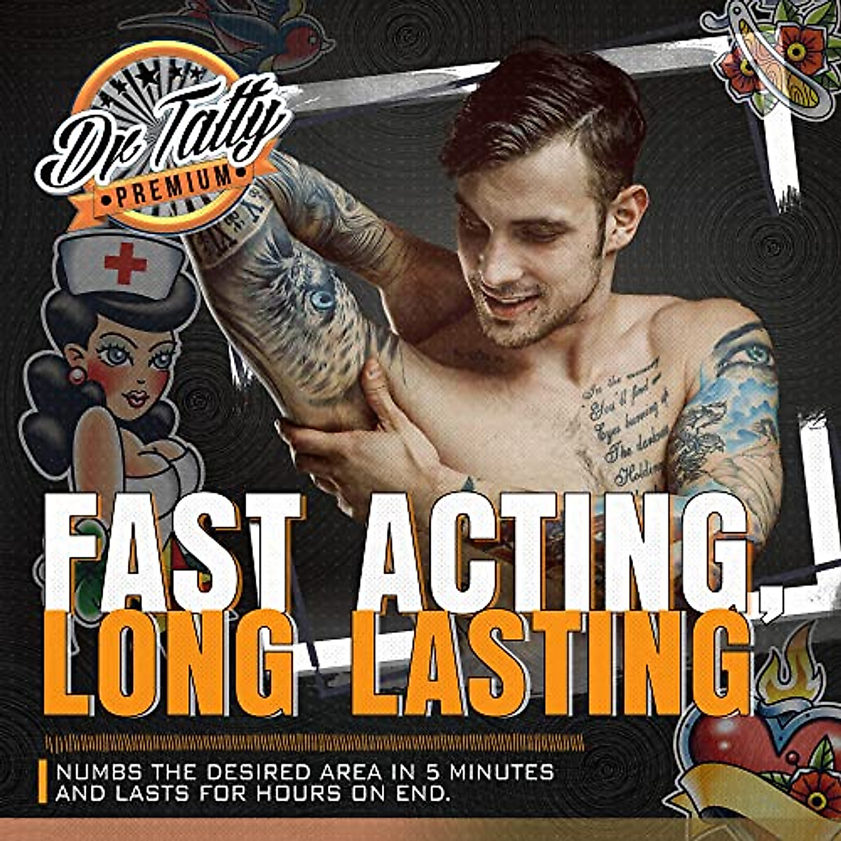 Dr Tatty - Premium Numbing Spray for Painless Tattoos - Topical Anesthetic Lidocaine Spray - Long-Lasting Tattoo Numbing Spray for Waxing, Microblading, and Microneedling - Pain Relief Spray - 30 ml