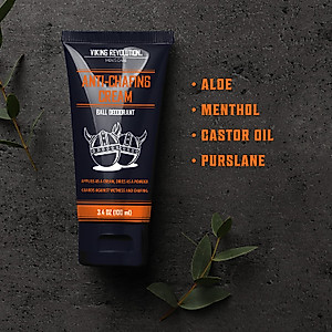 Viking Revolution Balls Deodorant for Men with Aloe Vera and Purslane - Groin Deodorant for Men Talc Free - Quick Drying Ball Cream for Men - Crotch Deodorant for Men Anti Chafing Cream for Men 3.4oz
