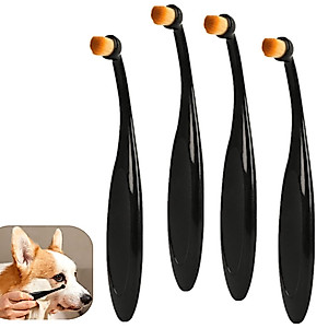 Pro Applicator Brush for Pets, 4 Pcs Tear Stain Remover with Washable Superfine Fiber Long Tapered Bristles for Safe Application
