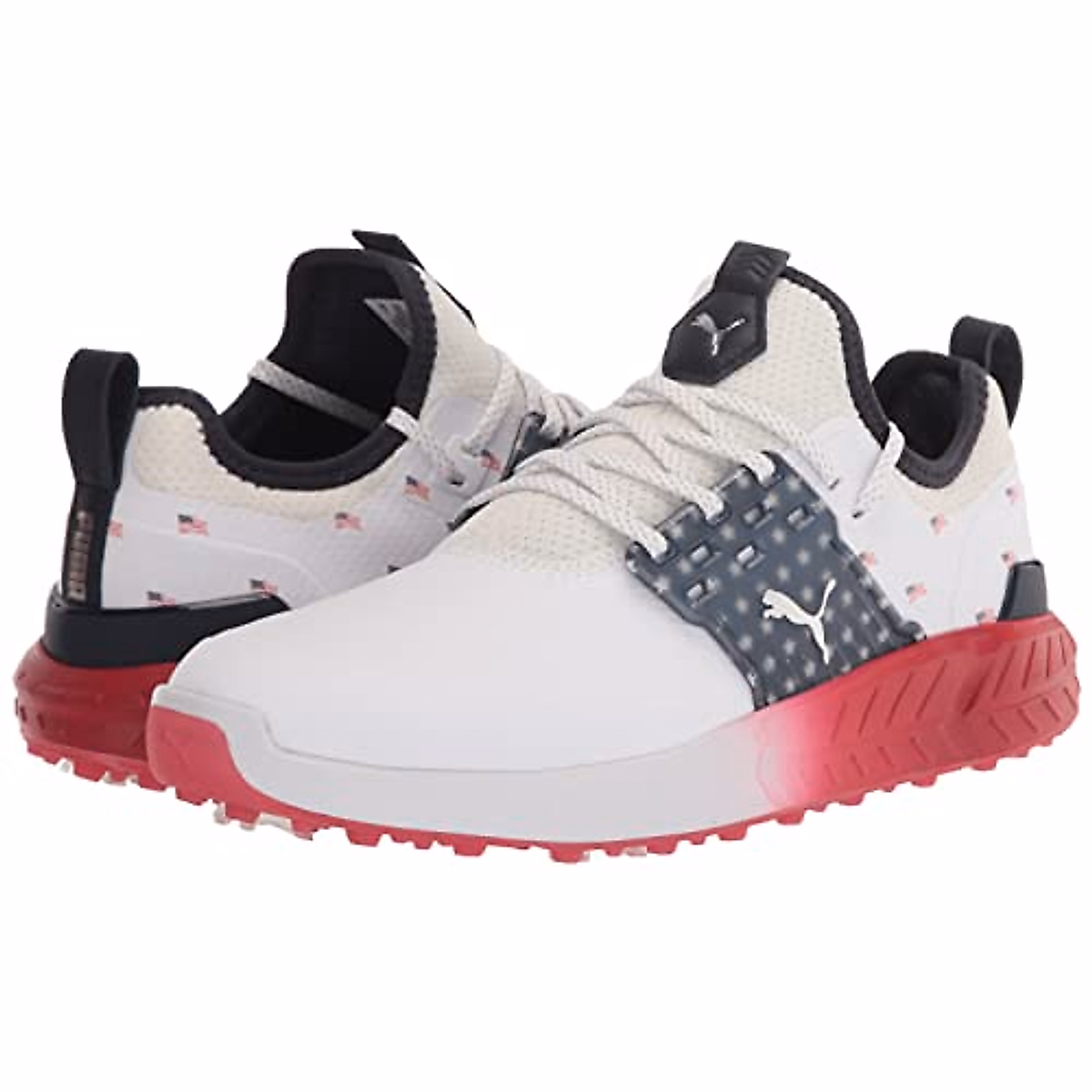 PUMA Golf Men's Ignite Articulate Volition Golf Shoe, Puma White-Puma Silver-Ski Patrol, 10.5