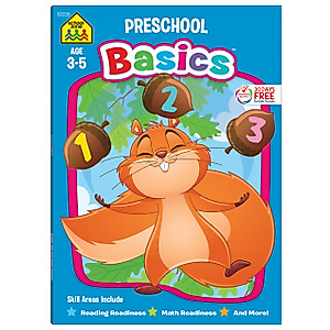 School Zone - Preschool Basics Workbook - 64 Pages, Ages 3 to 5, Colors, Numbers, Counting, Matching, Classifying, Beginning Sounds, and More (School Zone Basics Workbook Series)