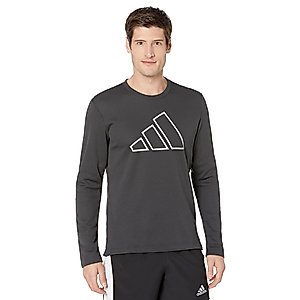 adidas Men's Icon 3 Bar Training Crew, Black, Large
