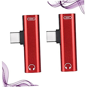 OSALADI 2pcs Type C Audio Adapter Type C Earphone Adapter USB Headphones Telephone headsets Type C Charging Converter USB to 3. 5mm Audio Adapter 2 in 1 Charge Splitter Dispenser Equipment