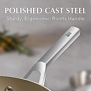 ROCKURWOK 3 Pcs Frying Pan Set, Hard Ceramic Nonstick Cookware Set, 8in/10in Omelet Pan, 12in Skillet, Inducton, Dishwasher & Ovens Safe, Free of PFAS & PTFE, White