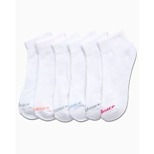 New Balance Womens Athletic Socks - Cushioned Quarter Cut Ankle Socks (6 Pack), Size 4-10, Solid White