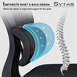 Sytas Ergonomic Home Office Chair, Desk Chair with Lumbar Support, 3D Armrest and Adjustable Headrest, Ergonomic Computer Chair High Back