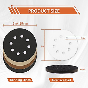 Aolabela 100PCS 5 Inch Sanding Discs Hook & Loop Sandpaper 400/600/800/1000/1500/2000/3000/5000/7000/10000 Grit Orbital Wet Dry Sandpaper with 2PCS Interface Pads for Automotive Wood Metal Polishing