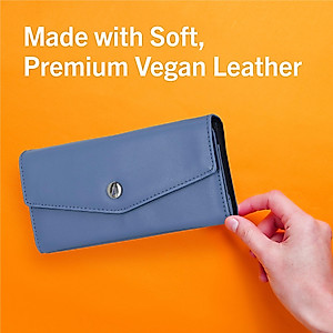 Nautica Money Manager RFID Slim Small Wallet for Women, Credit Card Holder with Coin Purse and Zipper Coin Pouch, Clutch Organizer in Ribbon Stripe