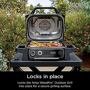 Ninja XSKSTAND Woodfire Collapsible Outdoor Grill Stand, Compatible with Ninja Woodfire Grills (OG700 Series), Foldable, Side Utensil Holder, Weather-Resistant, Black