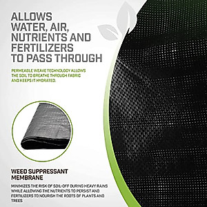 3FT X 50 FT Weed Barrier Landscape Fabric Heavy Duty - Woven Weed Fabric for Gardening - Weed Barrier Fabric for Ground Cover - Weed Mat Garden Tarp to Prevent Weeds