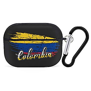 Colombian Flag Vintage Airpods Case Cover for Apple AirPods Pro Cute Airpod Case for Boys Girls Silicone Protective Skin Airpods Accessories with Keychain