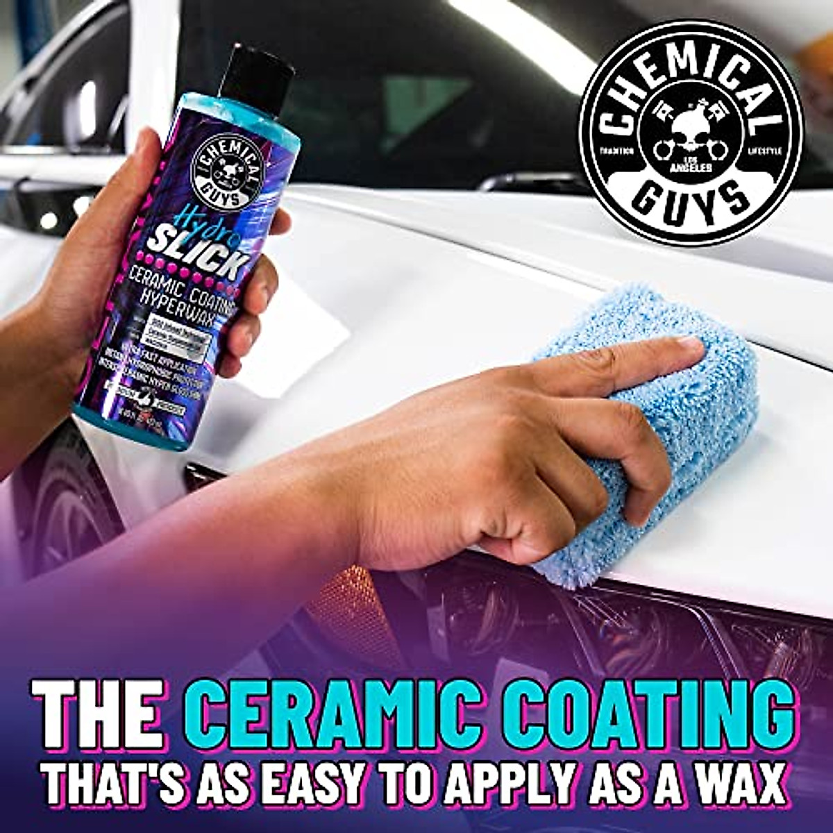 Chemical Guys WAC22916 HydroSlick Intense Gloss Sio2 Ceramic Coating Hyperwax, Hyper Gloss Shine, Safe for Cars, Trucks, SUVs, Motorcycles, RVs & More, 16 fl oz