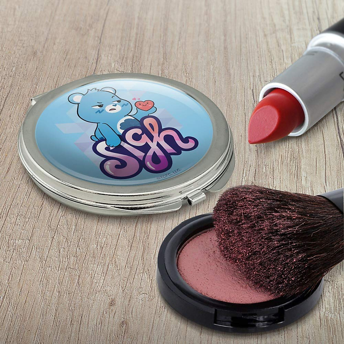 Care Bears: Unlock the Magic Grumy Bear Sigh Compact Travel Purse Handbag Makeup Mirror
