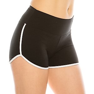 ALWAYS Booty Shorts for Women - Sexy Cute Soft Yoga Dance Dolphin Shorts Black White S