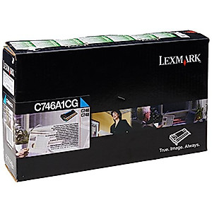 Lexmark C746A1CG C746 C748 Laser Toner Cartridge (Cyan) in Retail Packaging