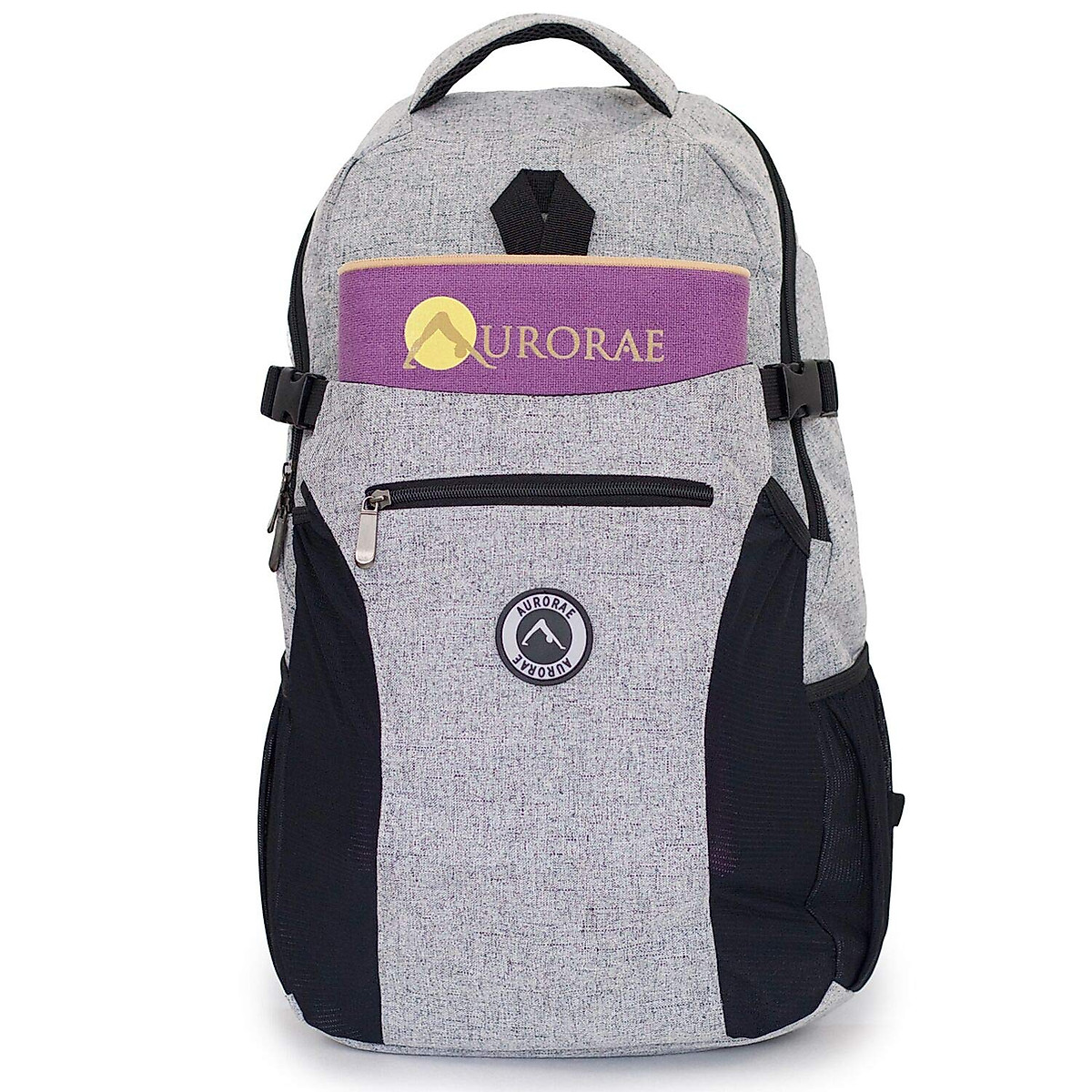 Aurorae Synergy Foldable On-the-Go Travel Yoga,Gym/Exercise Mat for Yogis on the Move with Integrated Microfiber Towel and Anti-Slip Patented 2-in-1 Technology. No Odor and No Bunching Amethyst