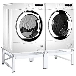 vidaXL Washing and Drying Machine Pedestal with Pull-out Shelves White