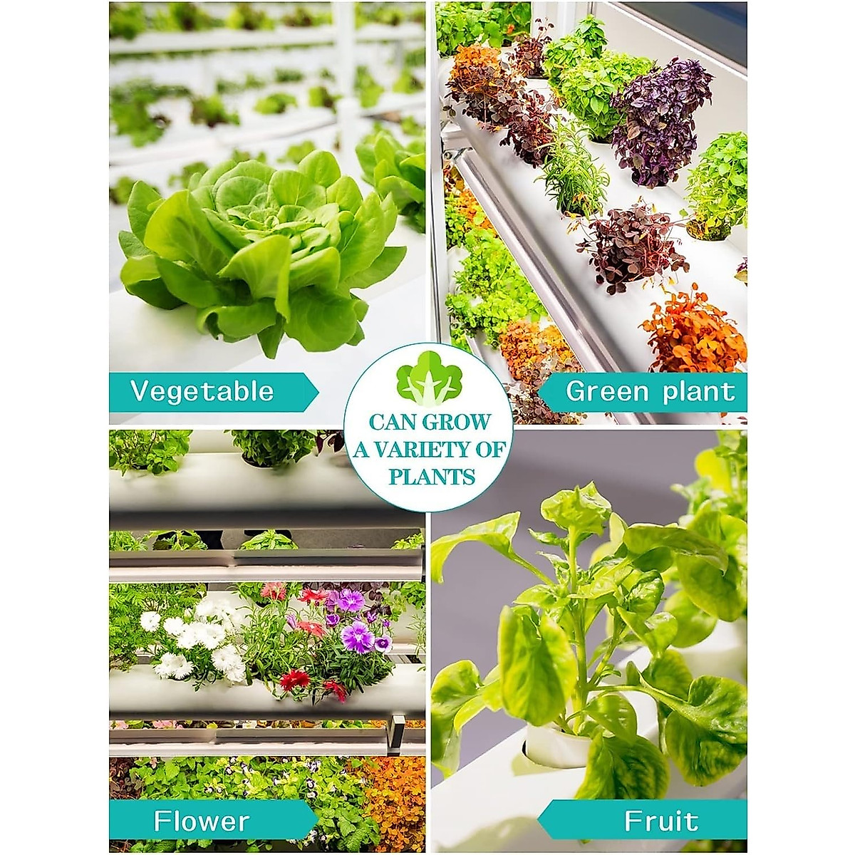 Hydroponic Grow Kit Hydroponics Growing System 4 Layers 72 Plant Sites Food-Grade Pipes Hydroponic Planting Equipment with Water Pump