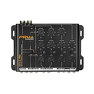 PRV AUDIO Crossover Car Audio EX4.6 PRO 4 Way or 3 Way Electronic Crossover 9 Volts, 4 in 6 Out RCA Channels Car Sound Processor