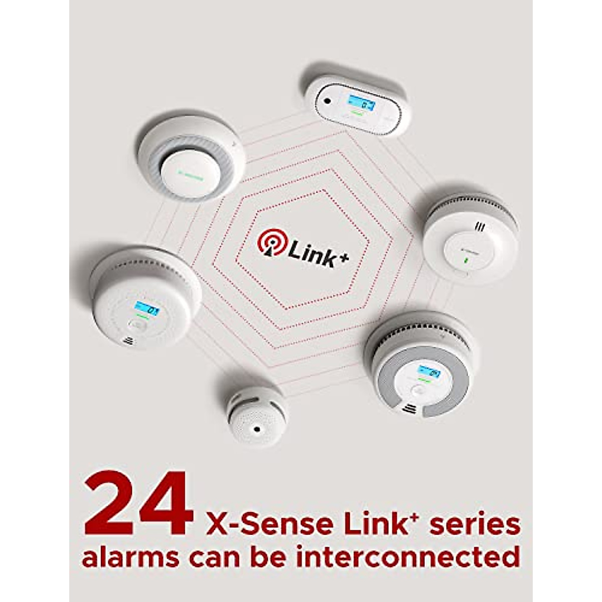 X-Sense Smoke and Carbon Monoxide Detector Combo, Wireless Interconnected Combination Smoke and Carbon Monoxide Detector with LCD Display & 10-Year Battery, RF Interconnected Model, 1-Pack
