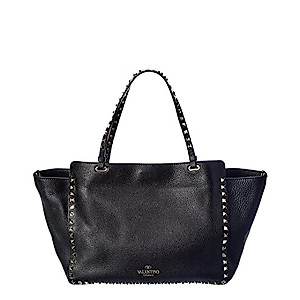 Valentino Rockstud Medium Grainy Leather Tote