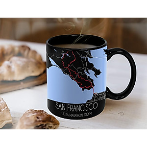 Ultra Marathon 100KM San Francisco Gifts and Souvenirs - Unique Drinkware - Ultra Marathon 100KM Race Momento - 11oz Black Ceramic Mug