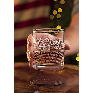 Constitution Of The United States - Old Fashioned Whiskey Rocks Glass - We The People American USA Patriotic Gift - 12 oz