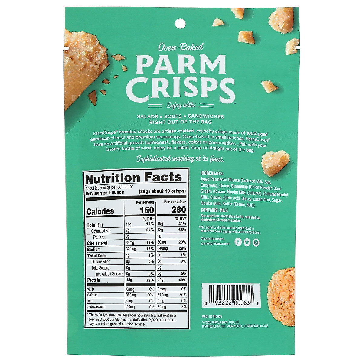 PARMCRISPS Sour Cream & Onion Crisps, 1.75 OZ