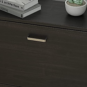 FUFU&GAGA Shoe Cabinet with 2 Flip Drawers for Entryway, Modern Shoe Storage Cabinet, Freestanding Shoe Rack Storage Organizer (23.6”W x 9.4”D x 31.4”H) (Black/Brown)