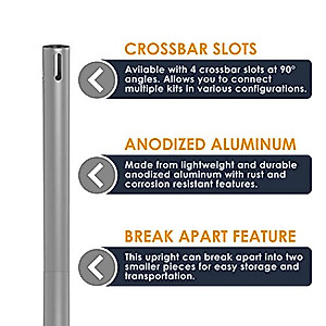 Urquid Linen Pipe and Drape Adjustable Uprights, Crossbars, Bases & Hangers - Drape Systems for Backdrops, Trade Shows, Events, Photo Booths and Decorations (8' Tall x 10' Wide Kit, Kits)