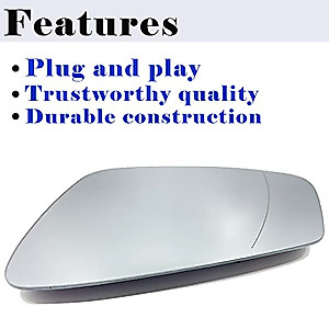 BMW Driver Side Heated Mirror Glass Compatible with 228i 320i 328i 330i 335i 428i 430i 435i 440i 535i 550i 640i Series i3 M2 M3 M4 M5 M6 Power Convex Left Side Mirror Glass for BMW 51167251583