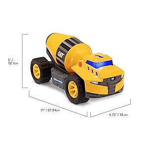 CAT Construction Toys, Future Force Cement Mixer Toy, with Lights and Sounds, Ages 3+ Yellow - Electro-Power Sounds, Next-Gen Glow Effects, Articulated Features - Indoor/Outdoor Play!