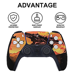 PlayStation 5 Digital edition version sticker protective cover, The Pteranodon ps5 controller protective shell (compatible with ps5 Digital edition)